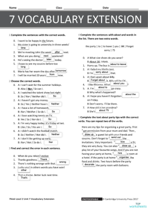 Vocabulary: interactive worksheets and online exercises | TopWorksheets