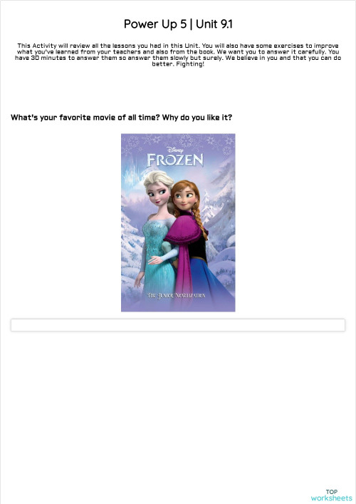 Power Up 5 | Unit 9.1. Interactive worksheet | TopWorksheets