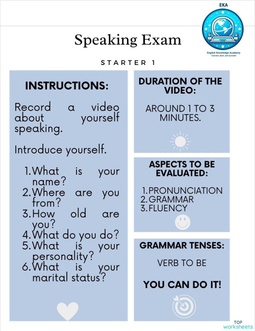 Speaking: interactive worksheets and online exercises | TopWorksheets