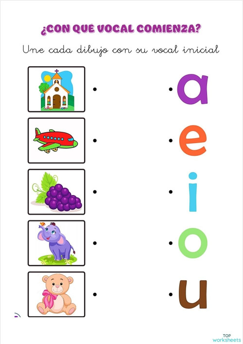 LAS VOCALES. Ficha interactiva | TopWorksheets