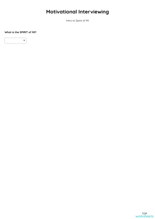 Motivational Interviewing. Interactive worksheet | TopWorksheets