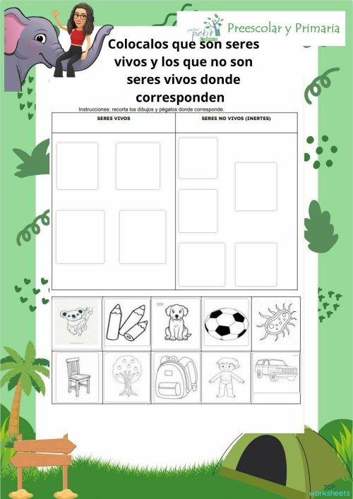 Seres vivos y no vivos : fichas interactivas y ejercicios online ...