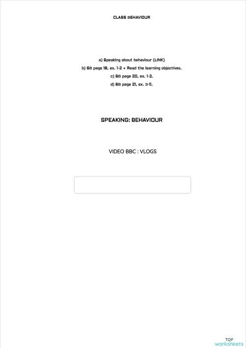 CLASS BEHAVIOUR. Interactive worksheet | TopWorksheets