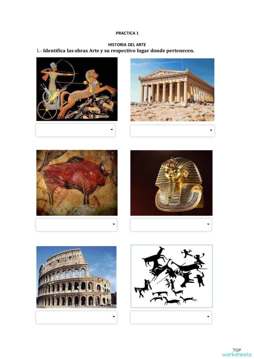 Historia del Arte. Ficha interactiva | TopWorksheets