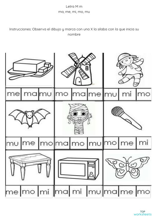 Letra m/colegio Petit. Ficha interactiva | TopWorksheets