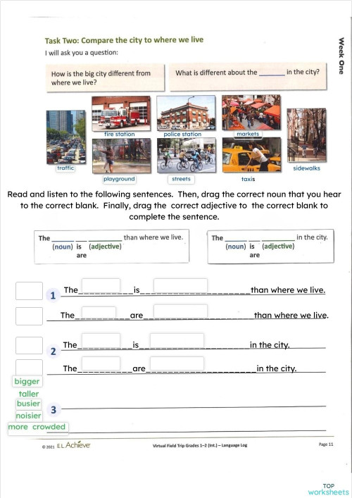 First Grade Virtual Field Trip Week 1 Lesson 5. Interactive worksheet ...