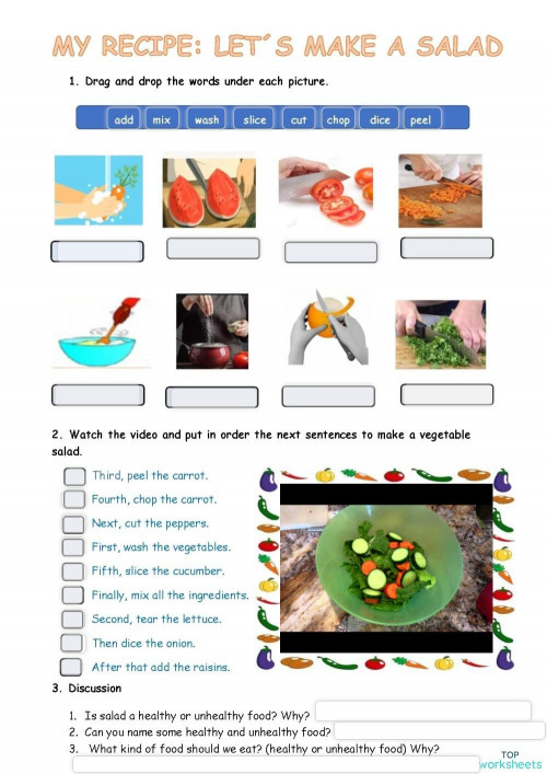 GS3_U6.1_Make a salad. Interactive worksheet | TopWorksheets