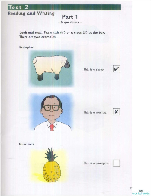 STARTERS MOCK TEST 2. Interactive worksheet | TopWorksheets