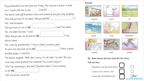 Reading Grandma. Interactive worksheet | TopWorksheets