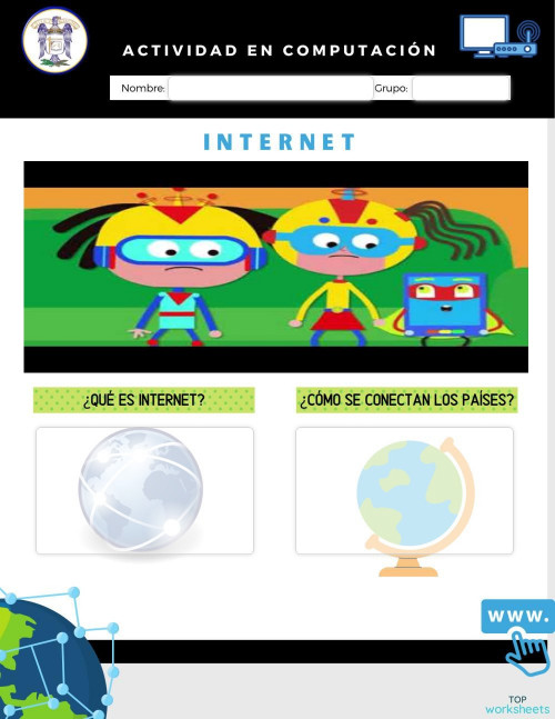 ¿Qué es Internet?. Ficha interactiva | TopWorksheets