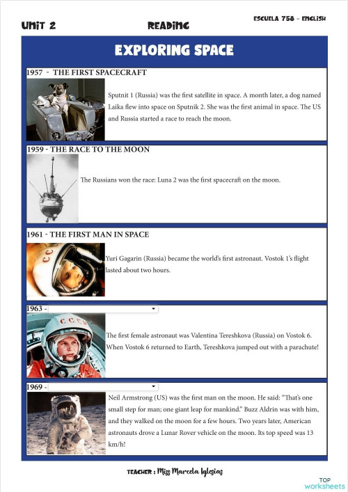 Unit 2 - Lesson 5 - Reading. Interactive worksheet | TopWorksheets