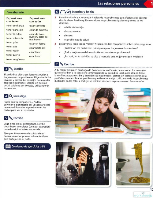 Relaciones personales 171. Ficha interactiva | TopWorksheets