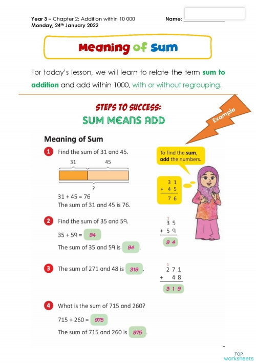 Addition: interactive worksheets and online exercises | TopWorksheets