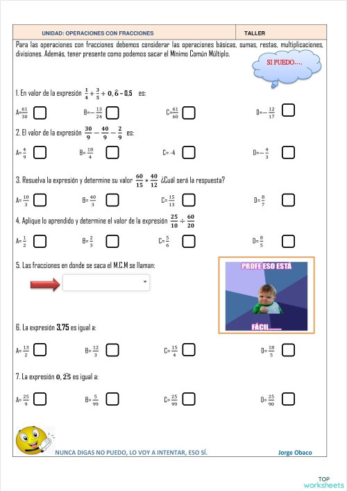 Operaciones Con Fracciones Ejercicios de Divisiones | Ejercicio ...