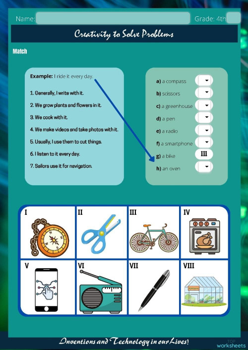 Exp 7.2 A1 Creativity to Solve Problems. Interactive worksheet | TopWorksheets