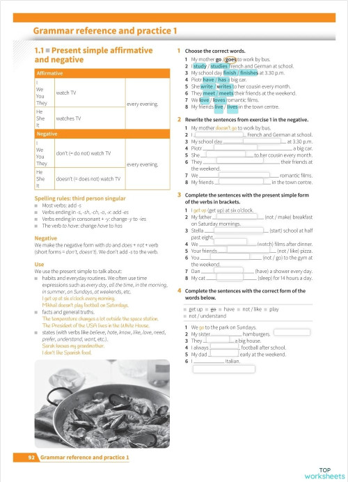 Tenses - Grammar (A2) (Copied). Interactive worksheet | TopWorksheets