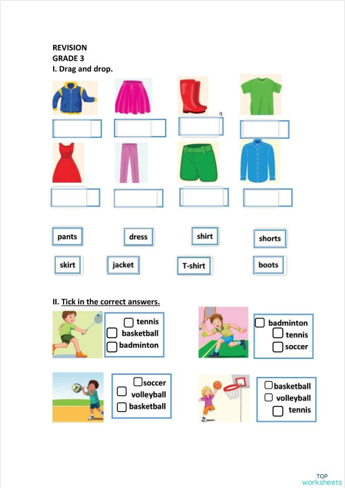 REVIEW GRADE 3. Interactive worksheet | TopWorksheets