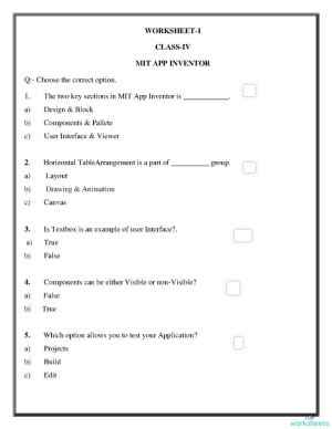 WORKSHEET-1 CLASS -4 COMPUTER. Interactive worksheet | TopWorksheets