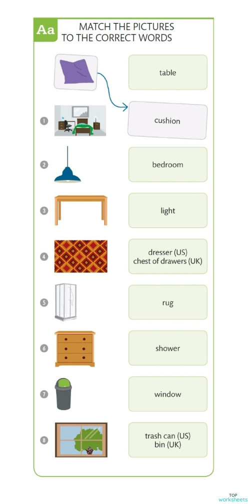 parts of the house 2. Interactive worksheet | TopWorksheets