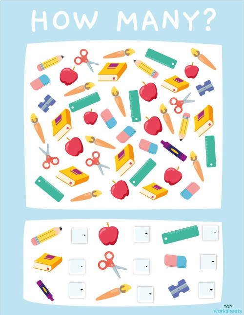 How Many? Activity. Interactive worksheet | TopWorksheets