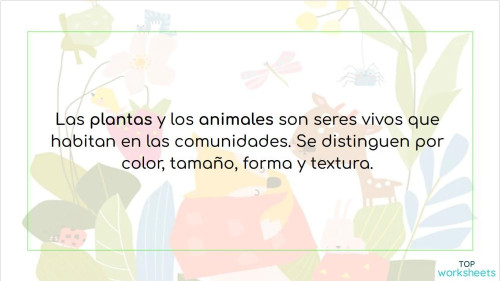 Plantas y animales. Ficha interactiva | TopWorksheets