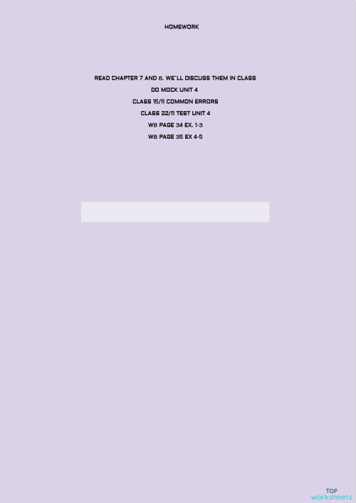 HOMEWORK UNIT 5 B. Interactive worksheet | TopWorksheets