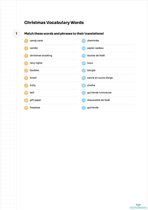 Christmas words. Interactive worksheet | TopWorksheets