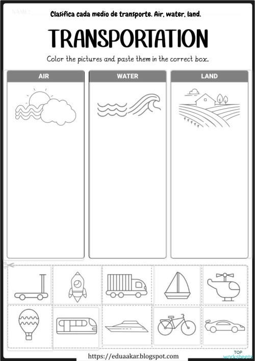 Means of Transportation. Ficha interactiva | TopWorksheets