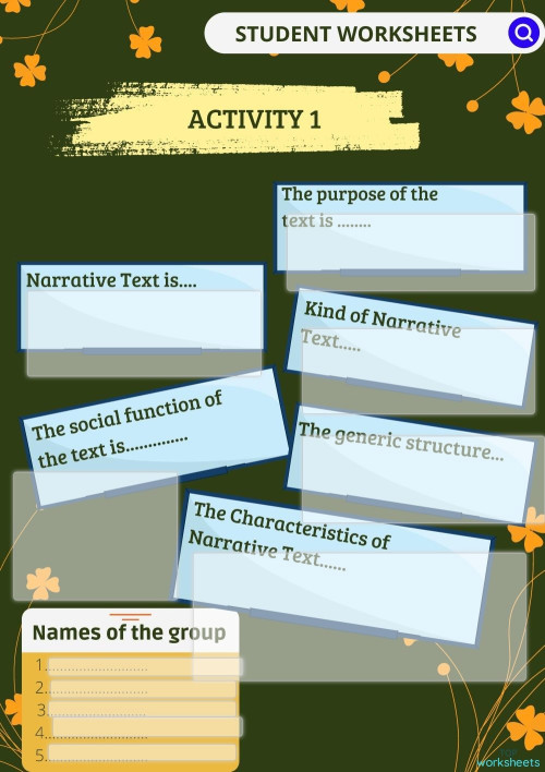 ACTIVITY 1 - NARRATIVE TEXT. Interactive worksheet | TopWorksheets