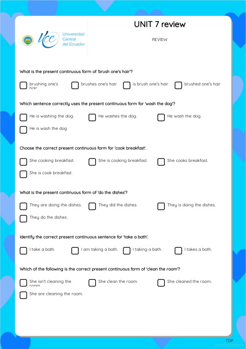 UNIT 7 review. Interactive worksheet | TopWorksheets