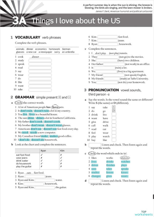 Verb Phrases Worksheet