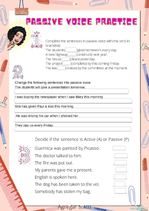 PASSIVE VOICE PRACTICE. Interactive worksheet | TopWorksheets