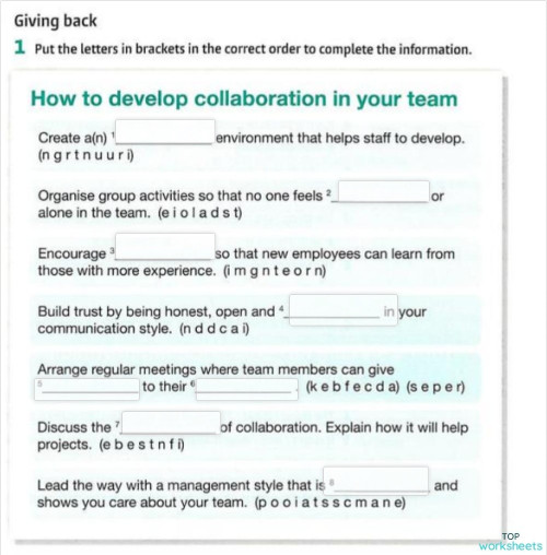 Mentoring (vocabulary). Interactive worksheet | TopWorksheets