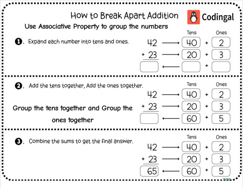M_G02M09L42_WC02_Solving Addition Problems Using the Associative Property. Interactive worksheet ...