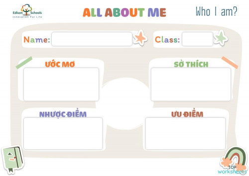 All About Me. Interactive worksheet | TopWorksheets