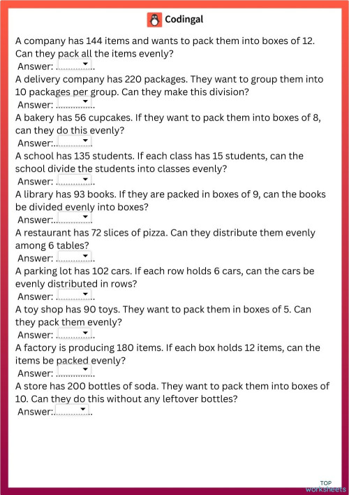 M_G04M07L21_WC02_Solving_Word_Problems_with_Divisibility_2. Interactive worksheet | TopWorksheets