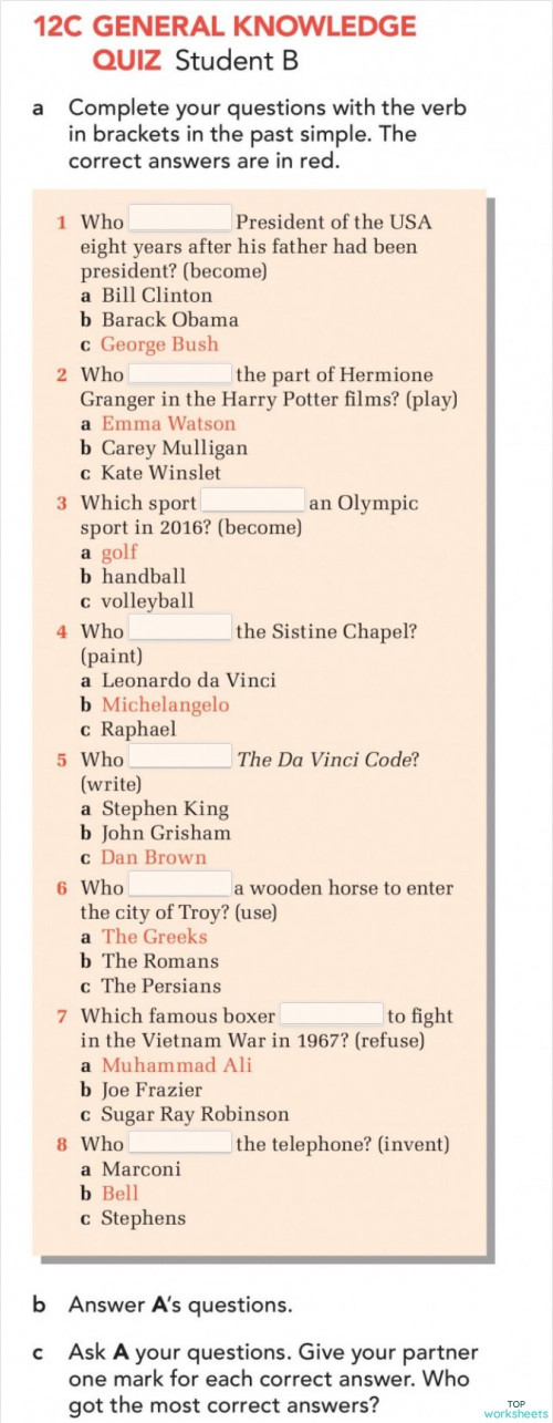 Azure / QR / 9B / Student 2. Interactive worksheet | TopWorksheets