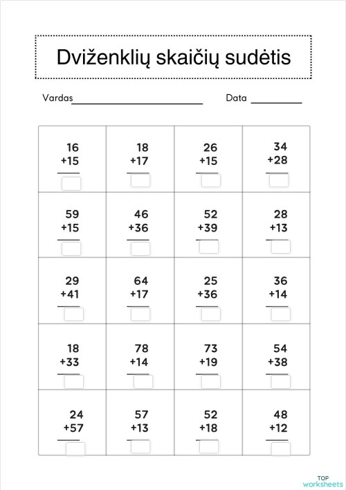Dviženklių skaičių sudėtis ir atimtis. Interactive worksheet | TopWorksheets