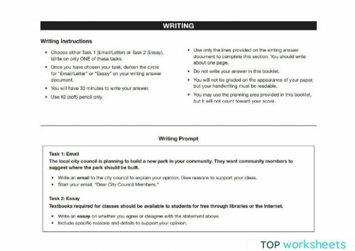ECCE WRITING 2021. Interactive worksheet | TopWorksheets