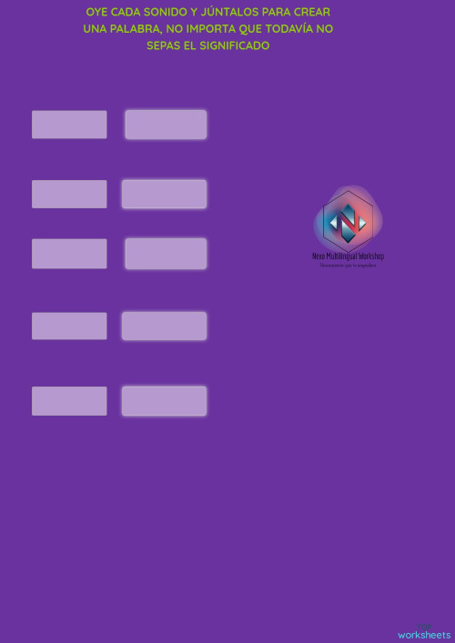 Construye palabras a través de estos sonidos. Ficha interactiva ...