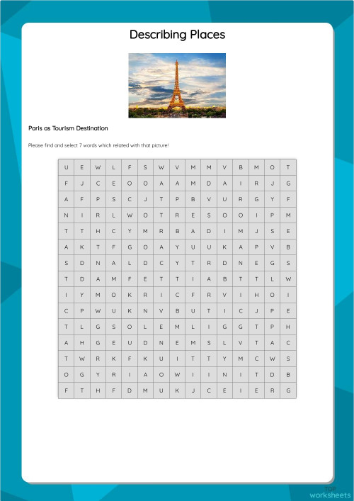 Describing Places. Interactive worksheet | TopWorksheets