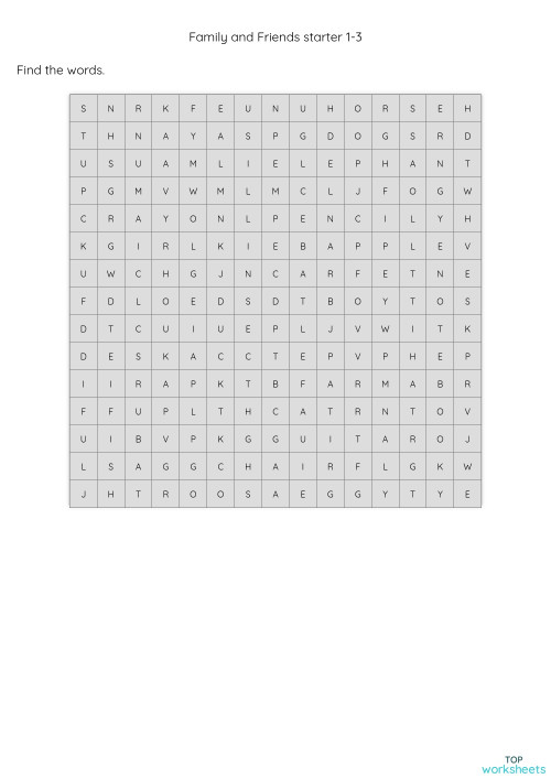 Family and Friends starter 1-3. Interactive worksheet | TopWorksheets
