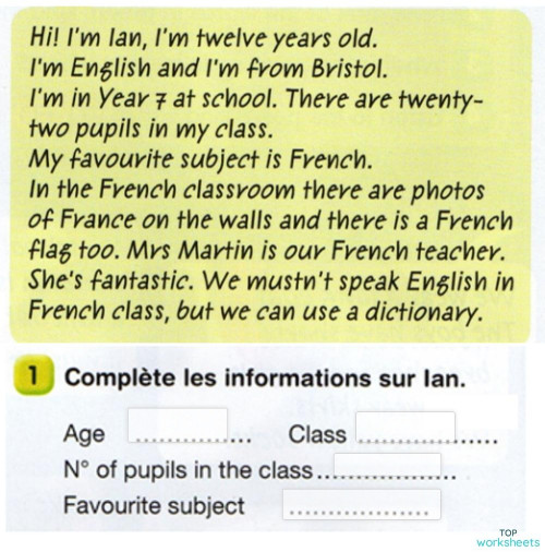 reading comprehension. Interactive worksheet | TopWorksheets