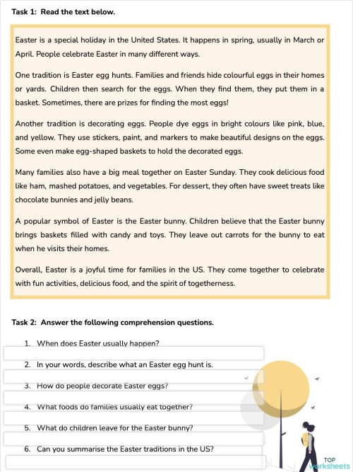 Easter Reading. Interactive worksheet | TopWorksheets