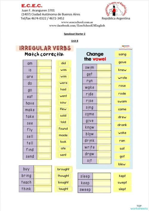 Past Simple irregular verbs. Interactive worksheet | TopWorksheets