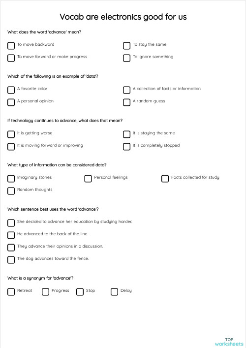 Match the words with the pictures. Interactive worksheet | TopWorksheets