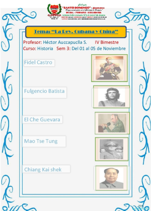PRACTICA CALIFICADA HISTORIA 4ª SEC "La Revolución Cubana y China ...