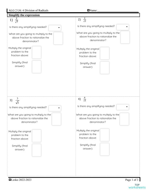 U6 Practice 4. Interactive worksheet | TopWorksheets