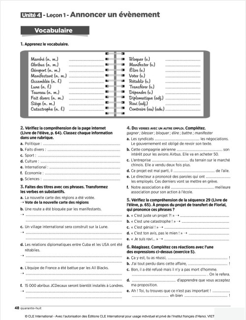 unité 4 s'informer sur l'actualiter. Fiche interactive | TopWorksheets