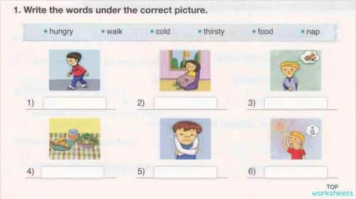 He is sleepy. Interactive worksheet | TopWorksheets